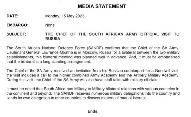 South Africa: SA Army Chief Visits Moscow for Talks About Military ...